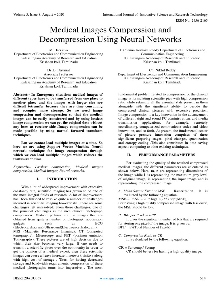 Medical Images Compression and Decompression Using Neural Networks | PDF | Data Compression ...