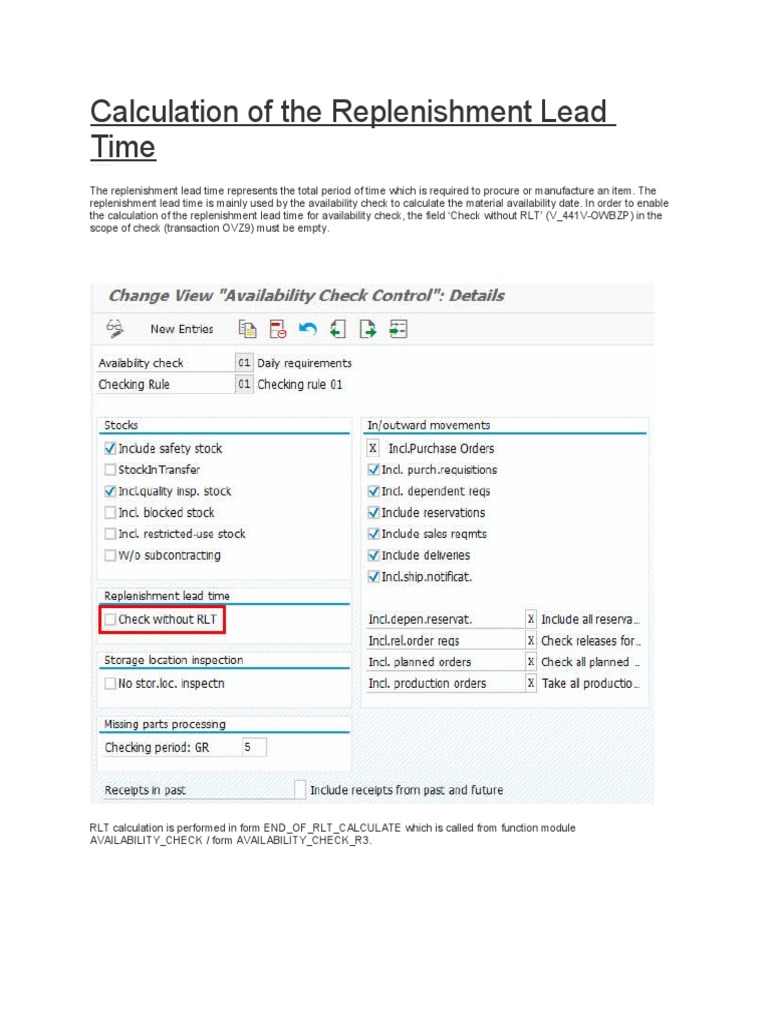 Calculation of The Replenishment Lead Time: 3 Likes 14,775 Views 11 Comments | PDF | Business ...