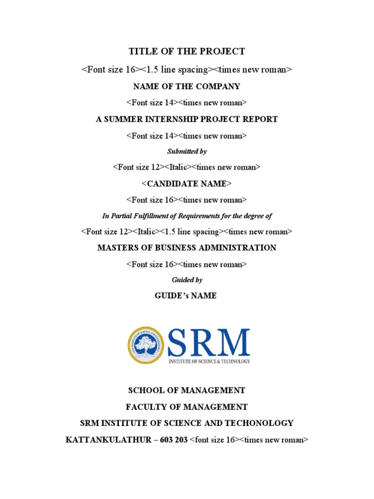 Front Page and Abstract Format | PDF