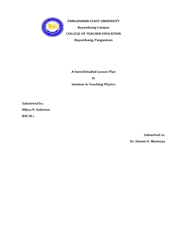 Semi Detailed Lesson Plan Reflection of Light | PDF | Reflection ...