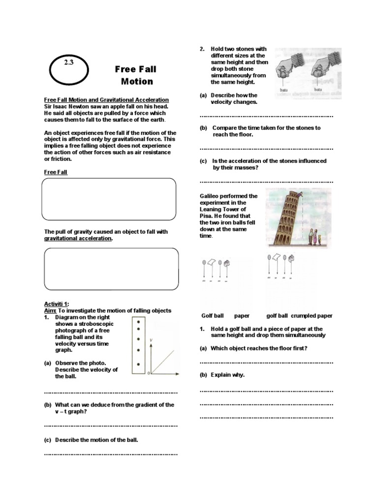 Free Fall Motion: Golf Ball Paper Golf Ball Crumpled Paper | PDF ...