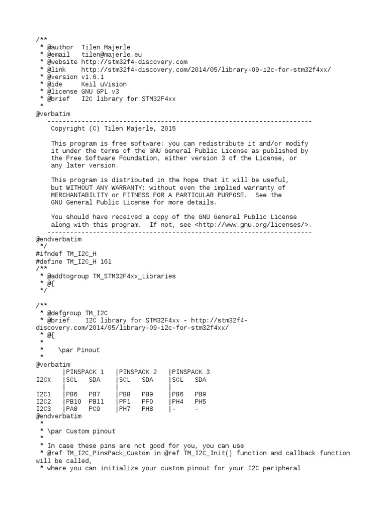 TM stm32f4 I2c | PDF | Pointer (Computer Programming) | Bit