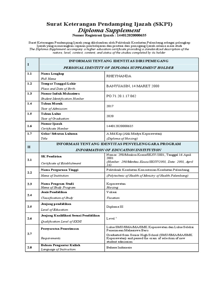 Skpi Rheynanda | PDF