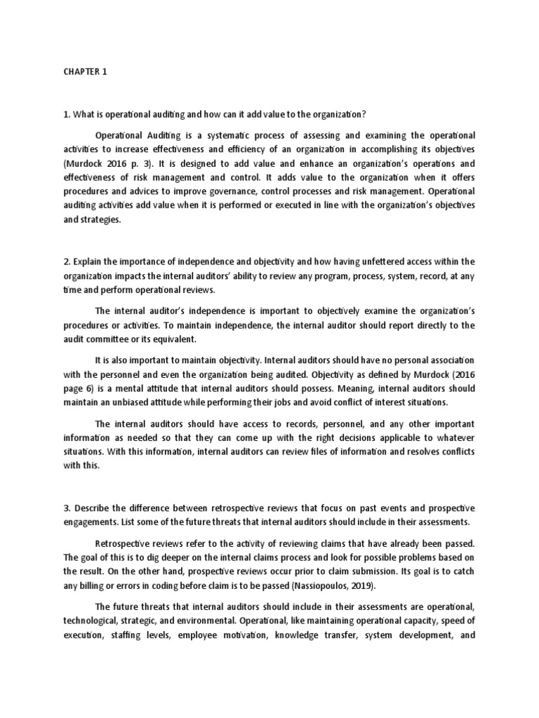 Chapter 1 Opaud | PDF | Internal Audit | Audit