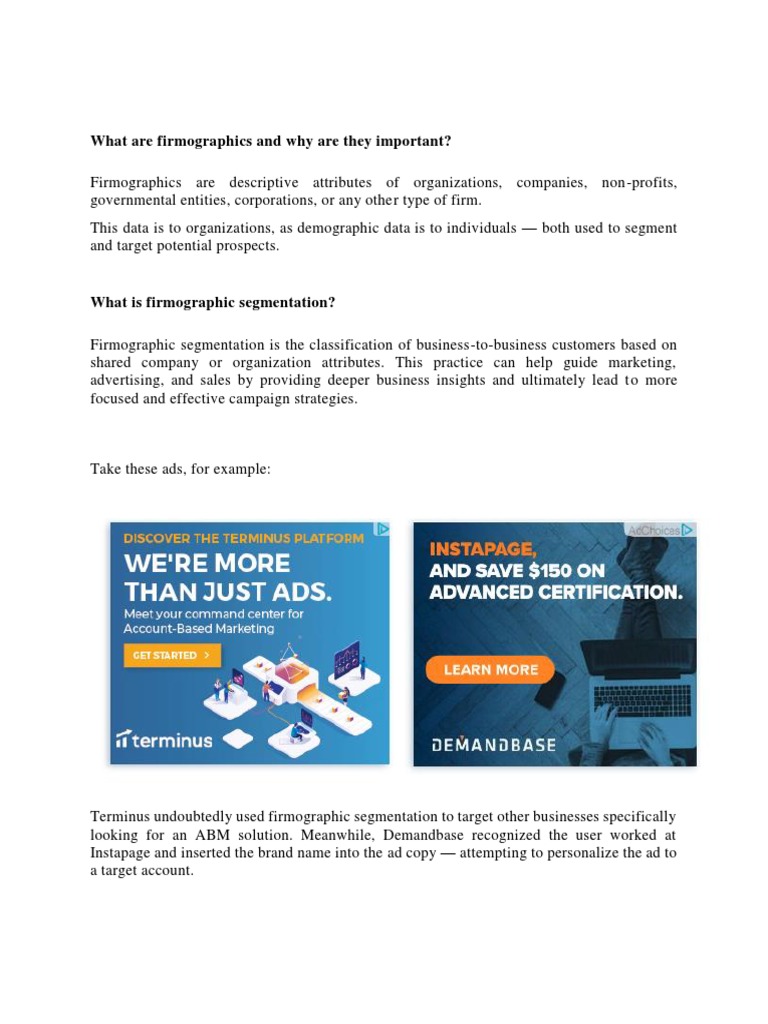 Understanding Firmographic Segmentation | PDF | Market Segmentation ...
