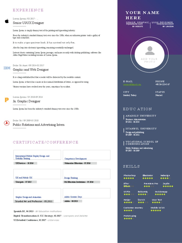 Fancy Resume Template | PDF | Adobe In Design | Mass Media