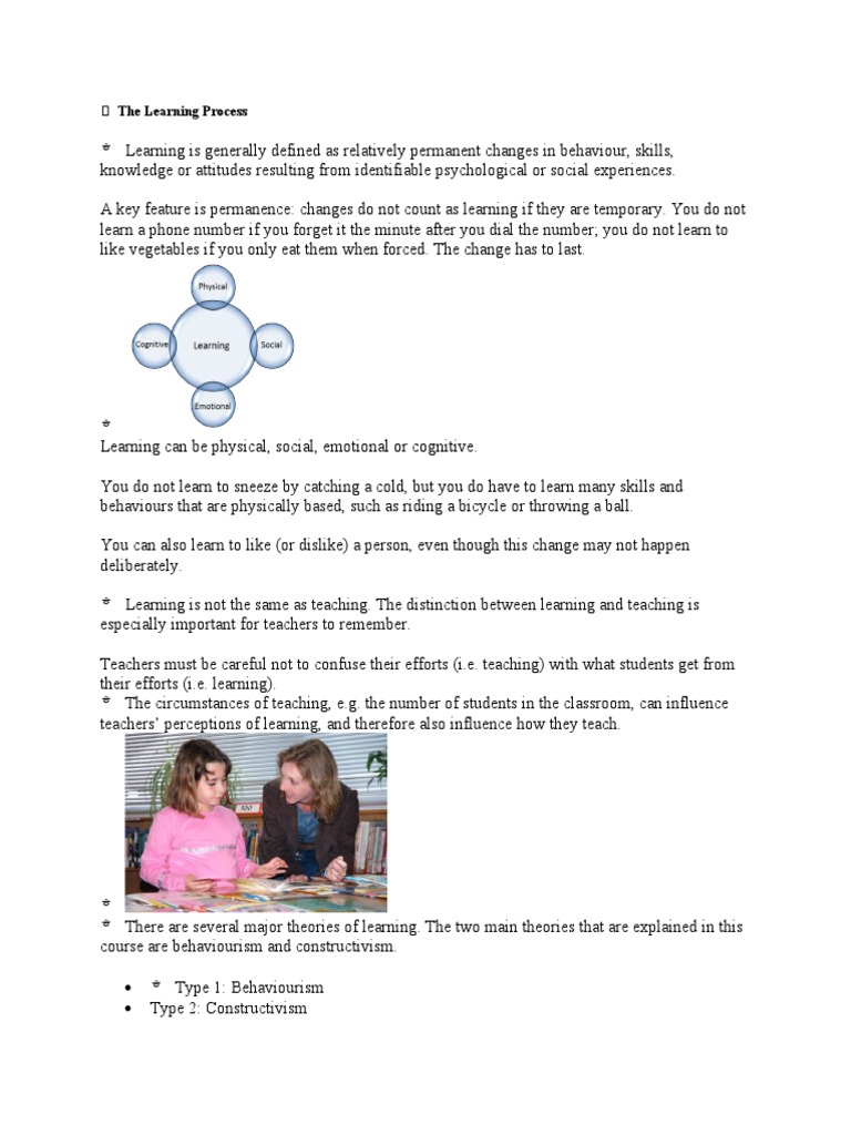 The Learning Process | PDF | Constructivism (Philosophy Of Education ...