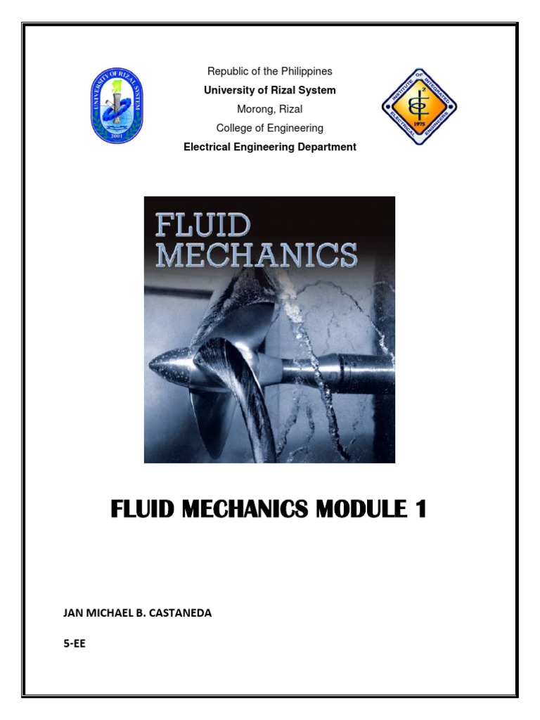 Fluid Mechanics Module 1: University of Rizal System | PDF | Fluid ...