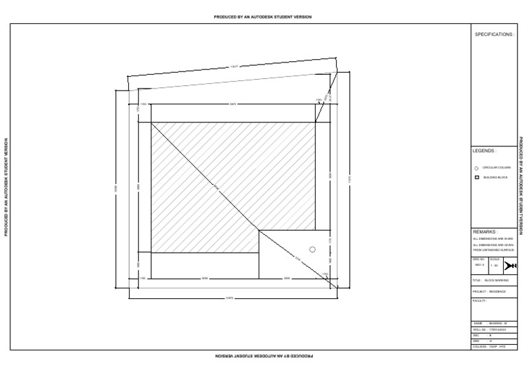 Block Marking Drawing for a Residence Project | PDF