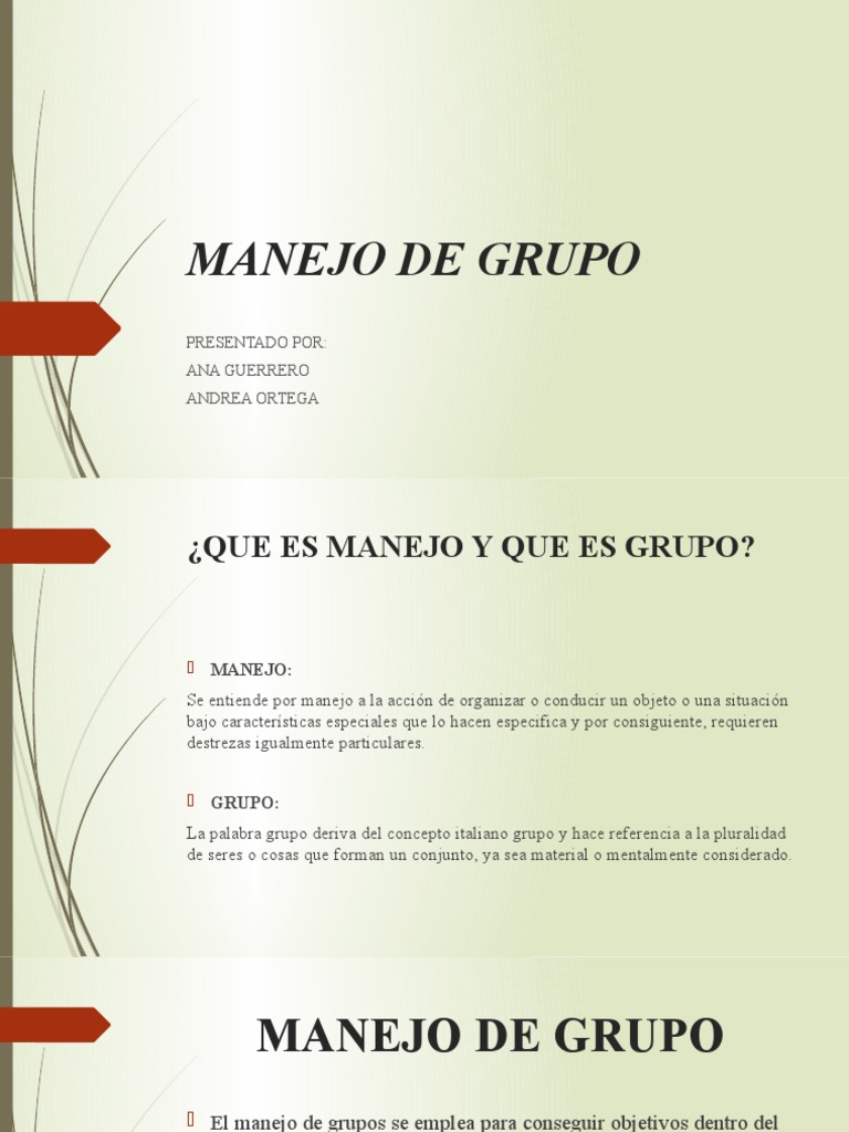 Estrategias para el Manejo de Grupos | PDF | Conceptos psicologicos ...