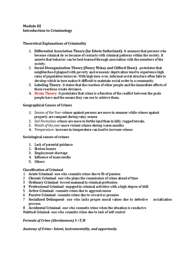 Intro To Crim Module 3 | PDF | Criminology | Crime & Violence