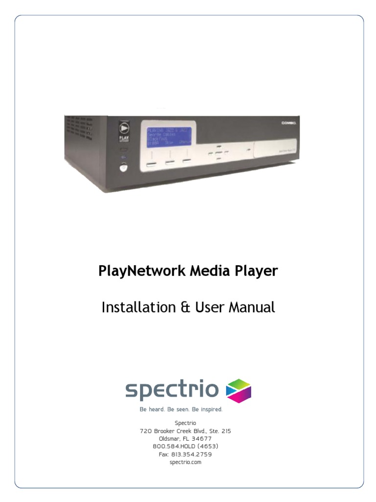 Playnetwork Media Player: Installation & User Manual | PDF | Menu ...