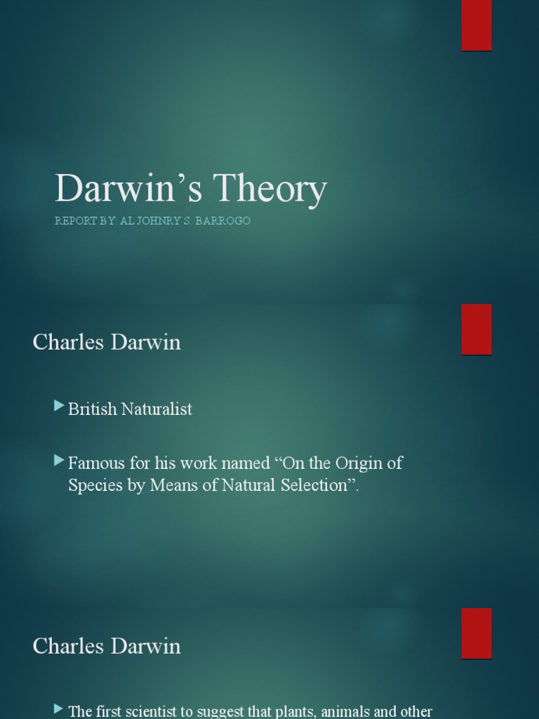 Darwin's Theory: Report By: Al Johnry S. Barrogo | PDF | Charles Darwin | Natural Selection