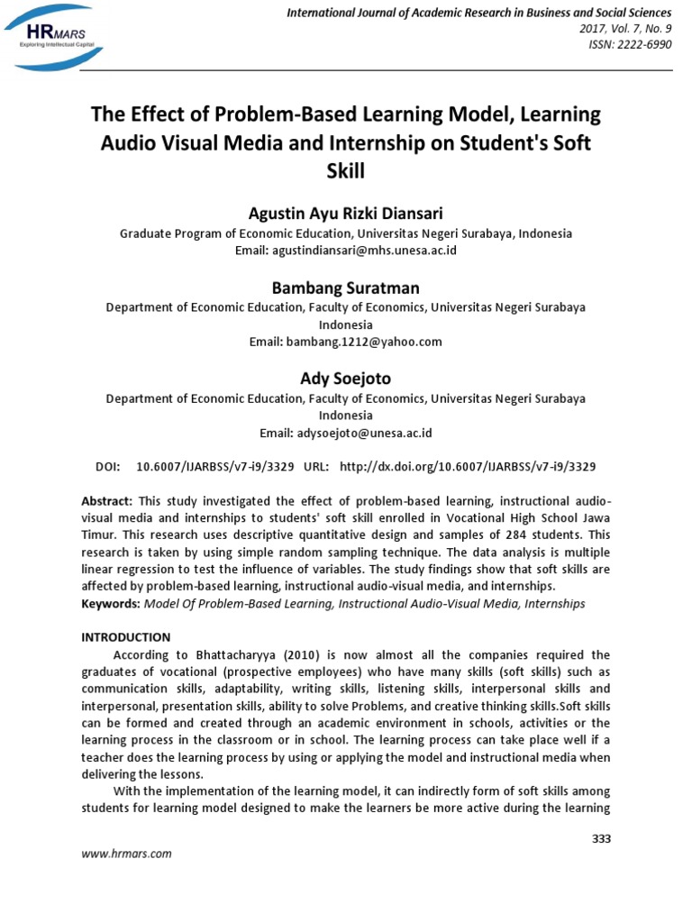 The Effect of Problem-Based Learning Model, Learning Audio Visual Media ...