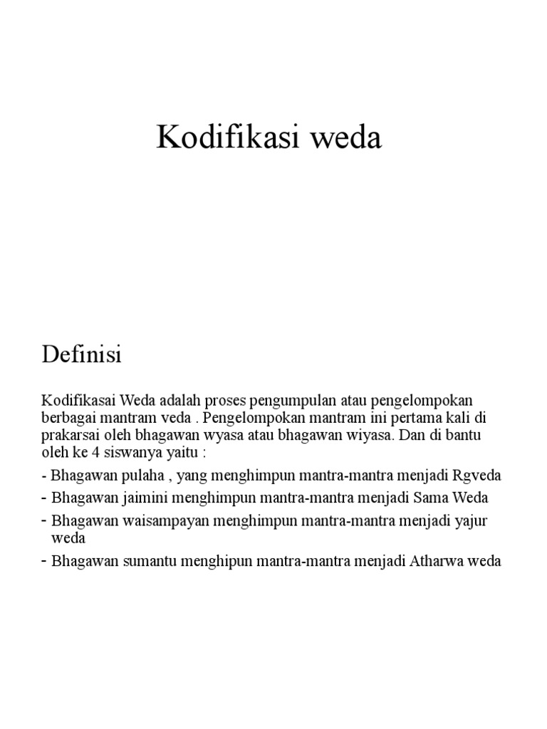 Kodifikasi Weda | PDF