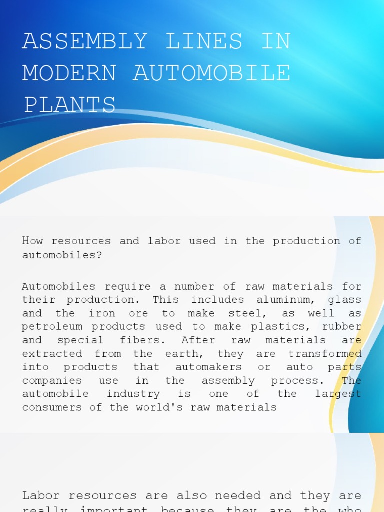 Assembly Lines in Modern Automobile | PDF