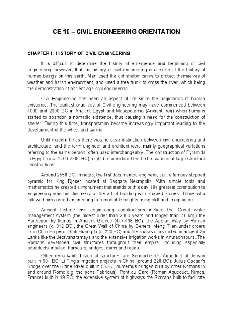Ce 10 - Civil Engineering Orientation | PDF | Civil Engineering ...
