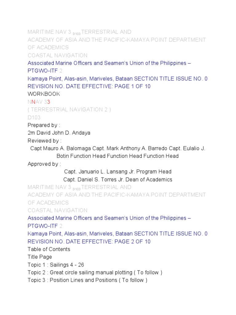 MARINO III SAYSON - NAV3 Workbook - Week 5 Activities PDF | PDF ...