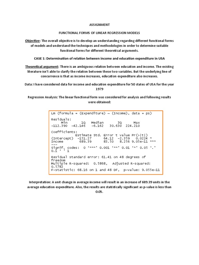 Econometrics - Functional Forms | PDF | Errors And Residuals | Coefficient Of Determination