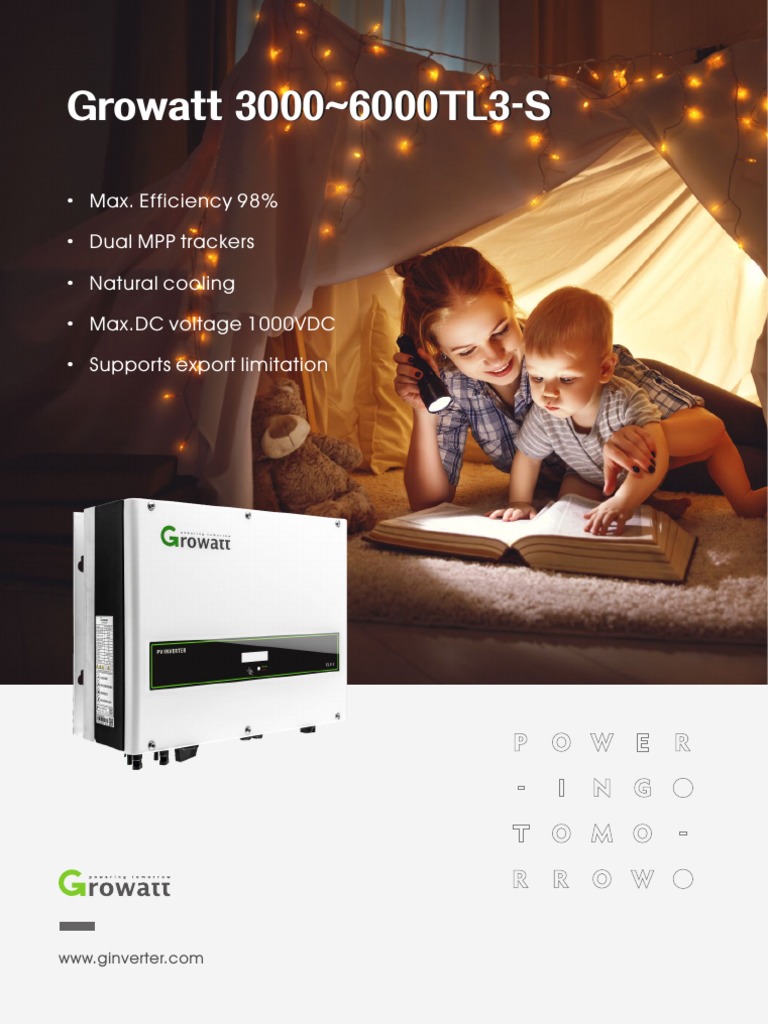 Growatt Solar Residential Three Phase 3kw 6kw String Inverter Datasheet ...