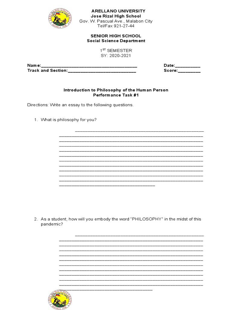 Performance Task 1 - 2 | PDF | Academia | Science