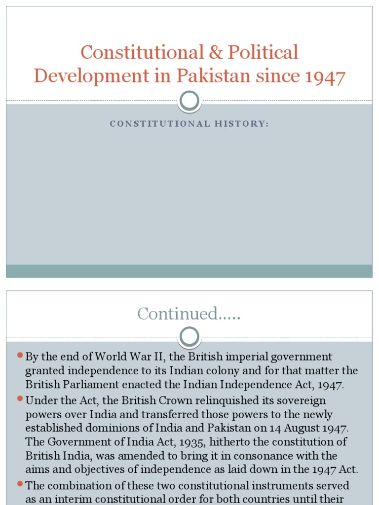 Pakistan's Constitutional Evolution Since 1947 | PDF | Zulfikar Ali ...