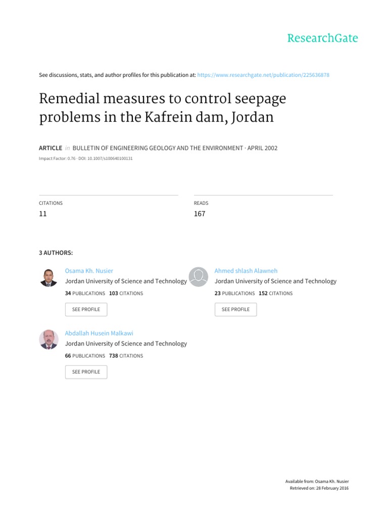 Remedial Measures - Lu | PDF | Dam | Soil Mechanics
