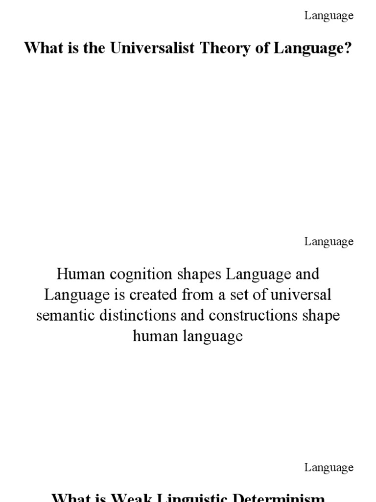 What Is The Universalist Theory of Language? | PDF | Aphasia | Speech