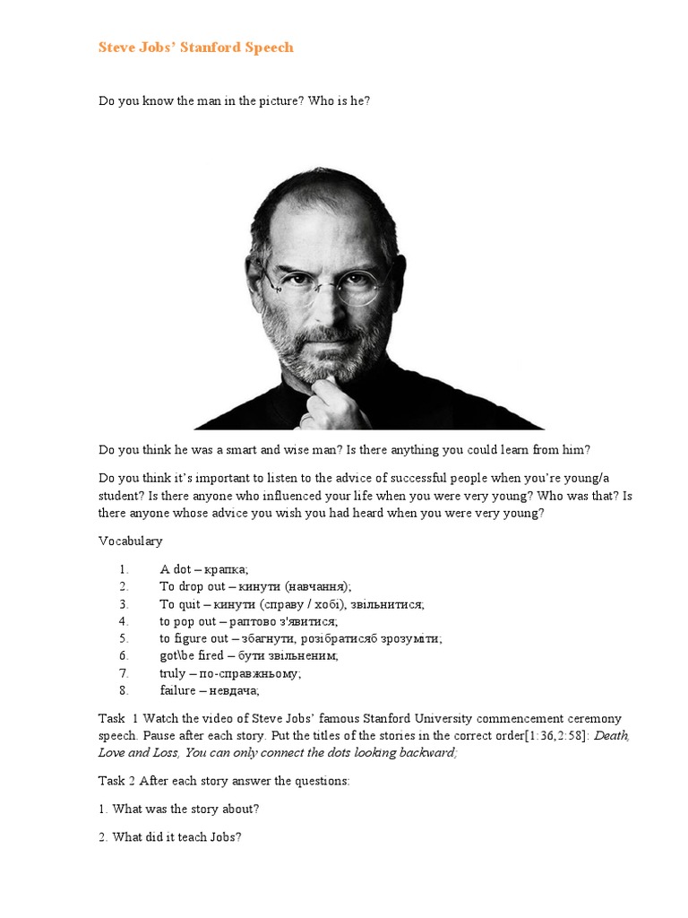 Steve Jobs' Stanford Speech: Love and Loss, You Can Only Connect The ...