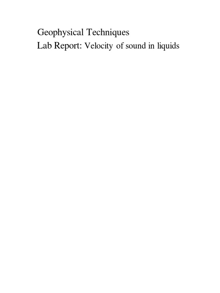 Velocity of Sound in Liquid PDF | PDF | Ultrasound | Sound