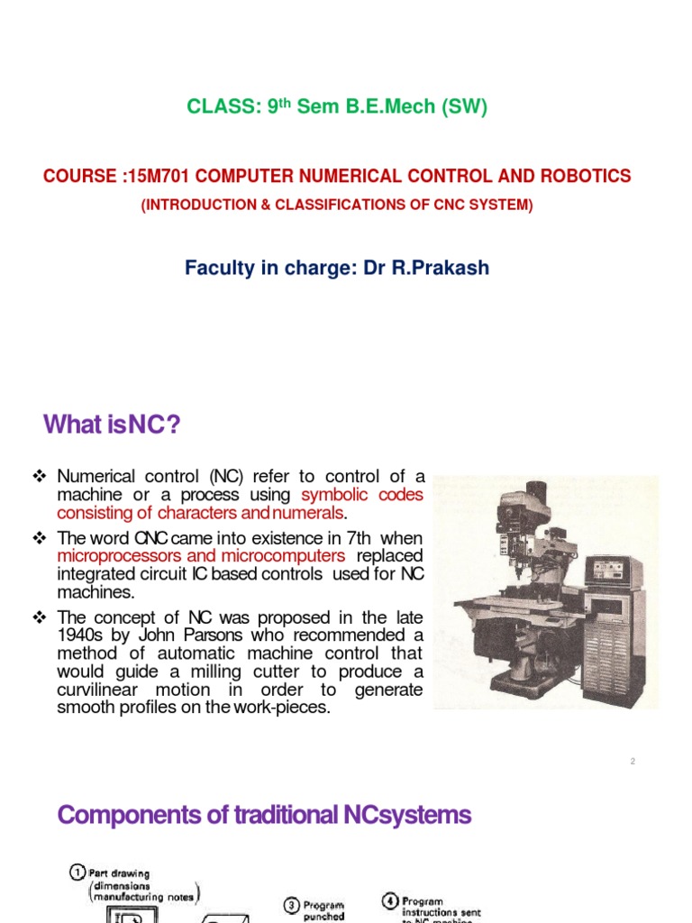 1introduction & Classifications of CNC System | PDF | Numerical Control ...