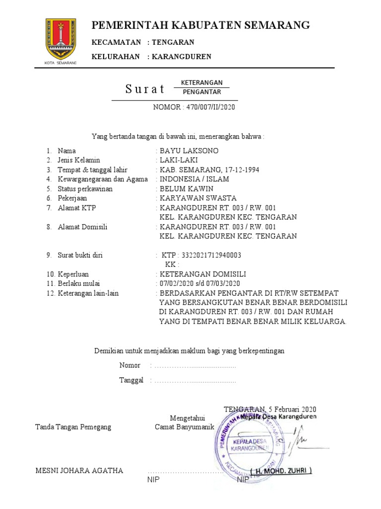 SK PEMERINTAH Kab Semarang | PDF