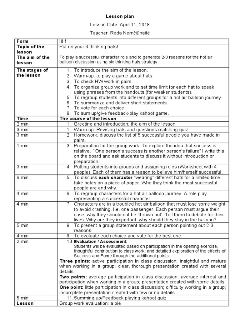 04 11 Success and Fame Lesson Plan | PDF | Lesson Plan | Pedagogy