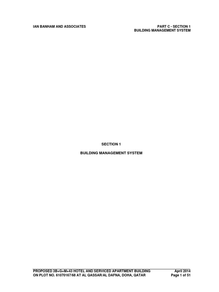 Ian Banham and Associates Part C - Section 1 Building Management System ...