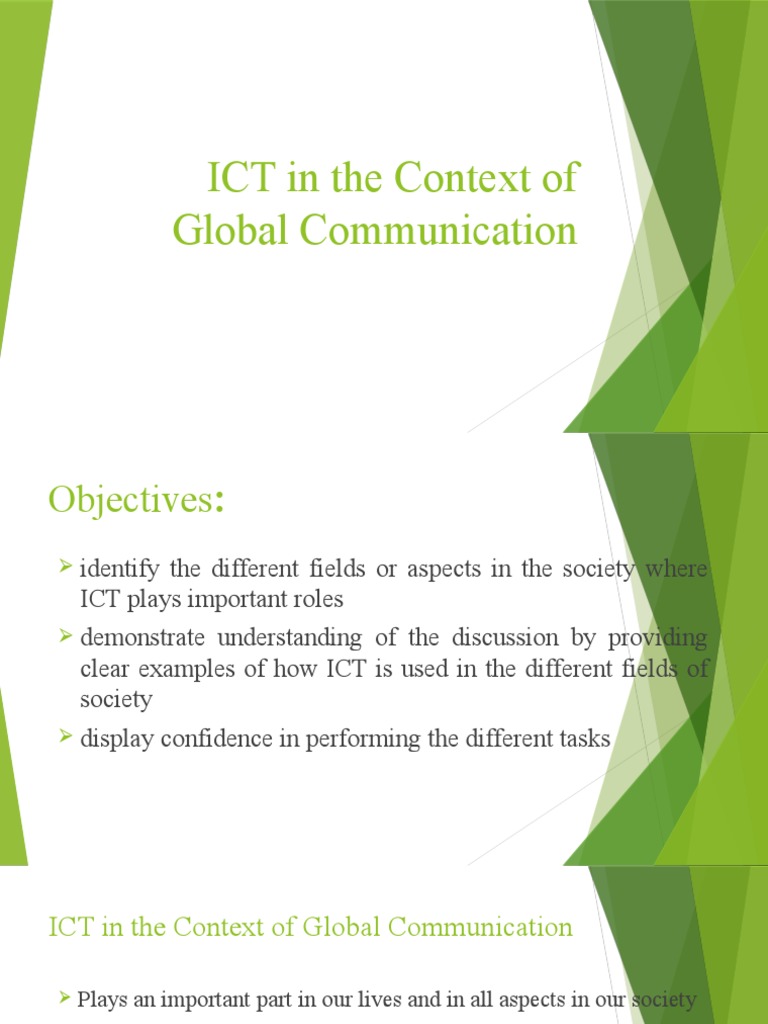 Lesson 1 ICT-in-the-Context-of-Global-Communication | PDF | Educational Technology | Simulation