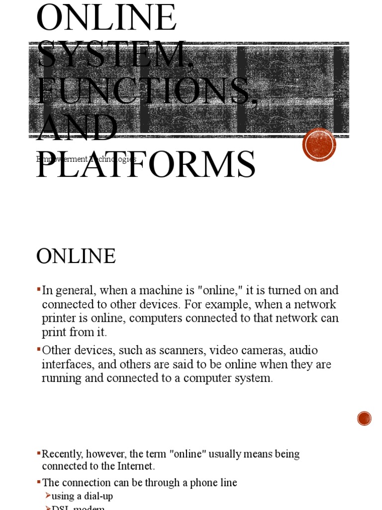 Lesson 3 Online-System-Functions-And-Platforms | PDF | Online And ...