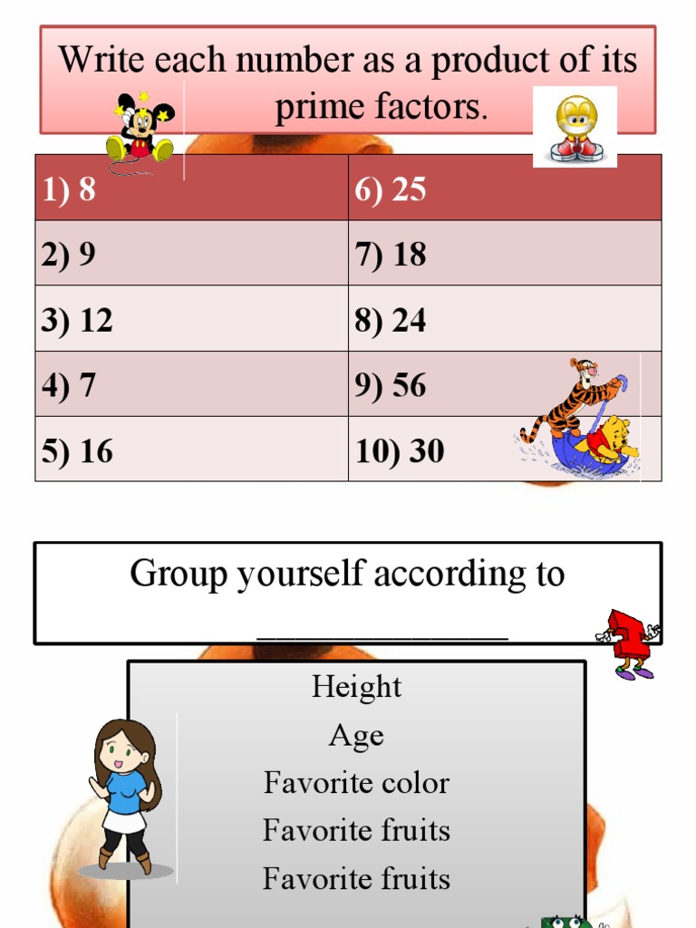 Write Each Number As A Product of Its Prime Factors | PDF | Arithmetic ...