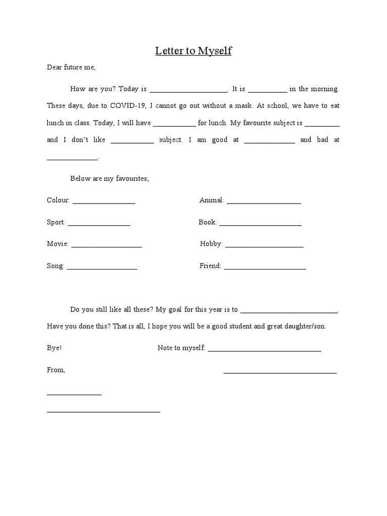 Letter To Me PDF