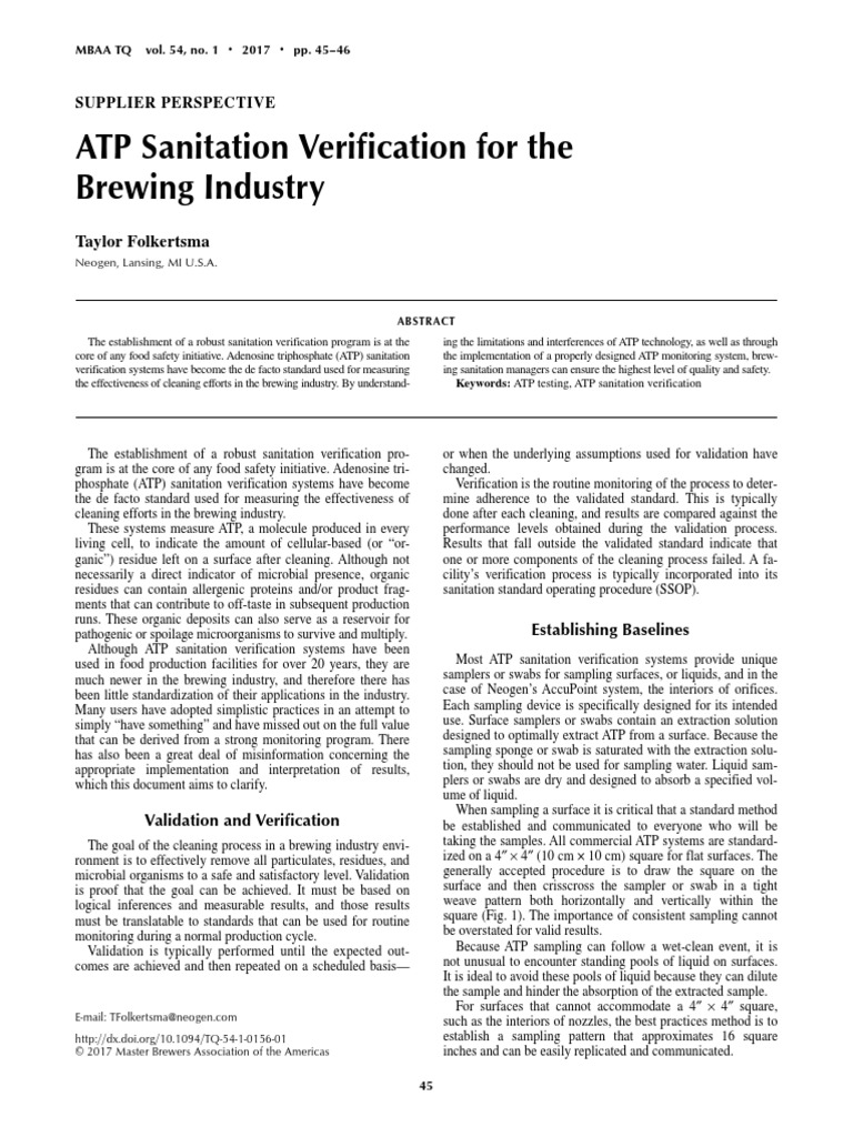 ATP Sanitation Verification PDF | PDF | Verification And Validation ...