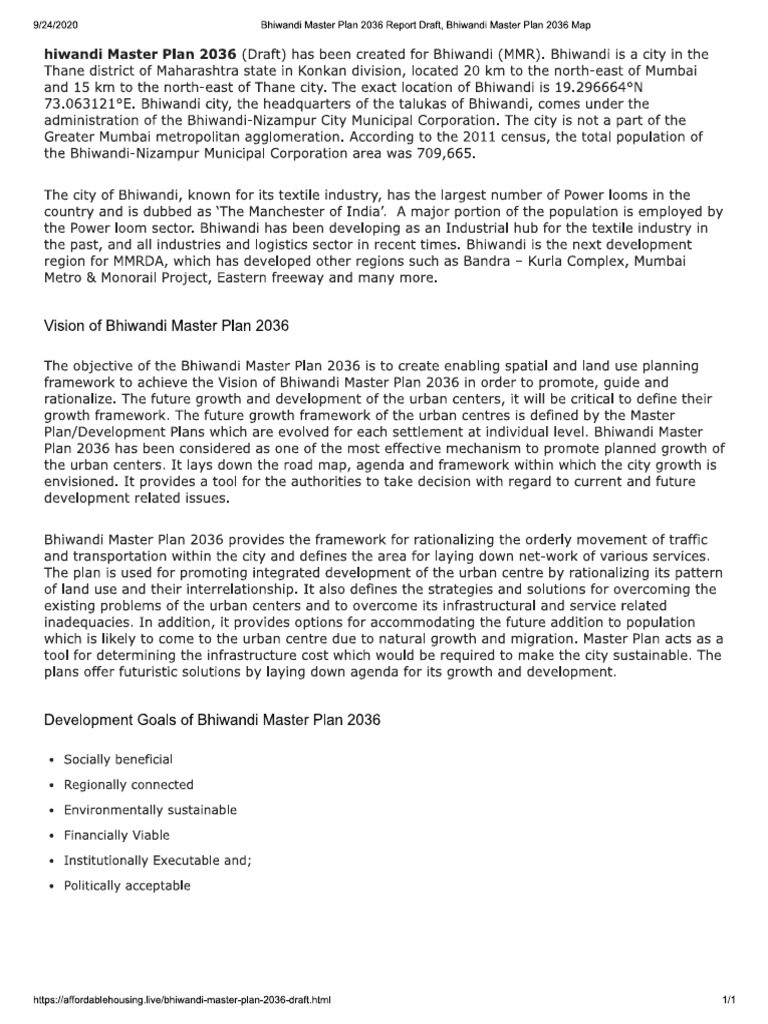Bhiwandi Master Plan PDF | PDF