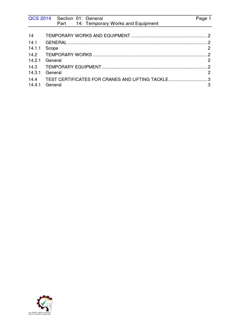 01-14 - (T) Temporary Works and Equipment | PDF | Safety | Crane (Machine)