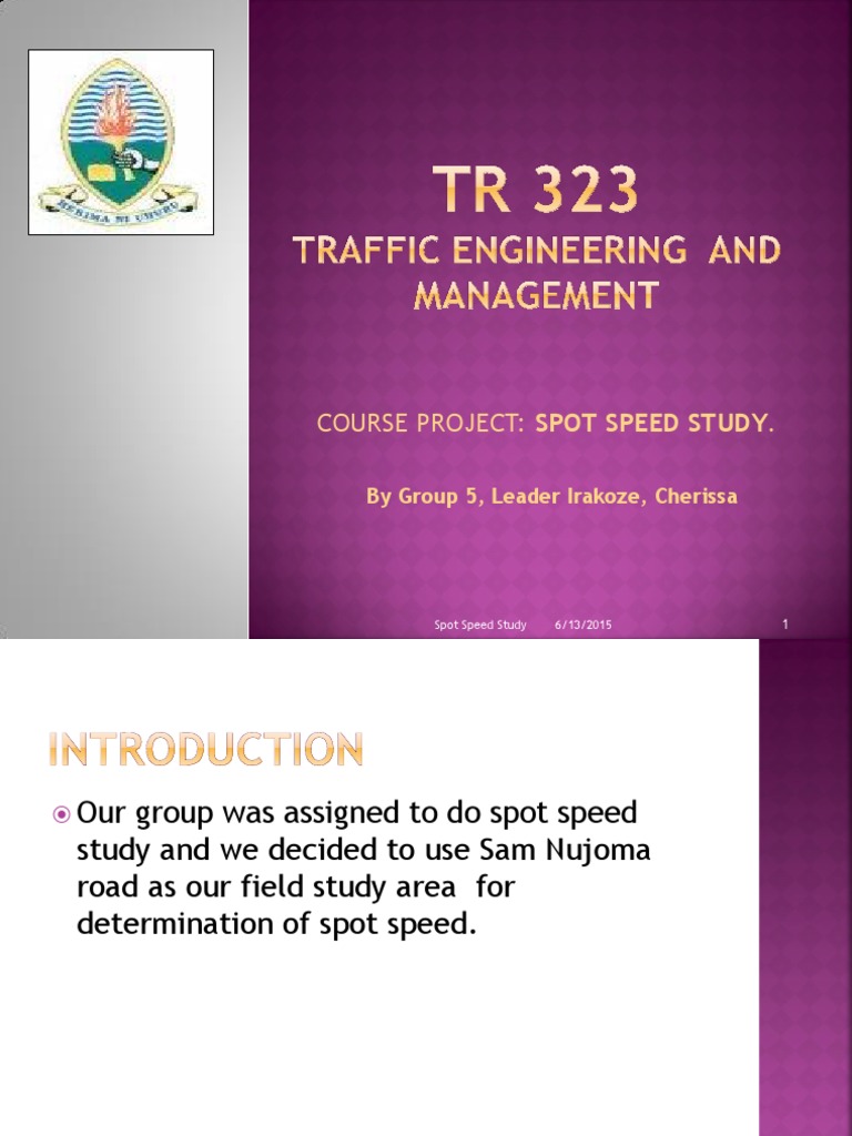 Spot Speed Study | PDF | Speed Limit | Radar