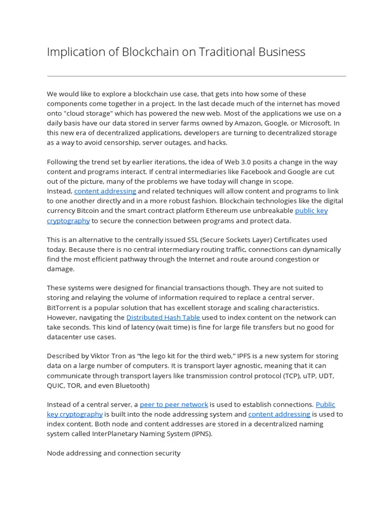 Implication Blockain Business | PDF | Public Key Cryptography ...