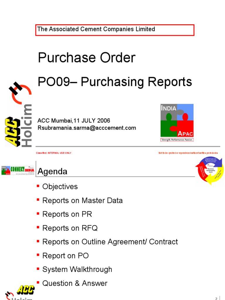 Purchase Order: PO09 - Purchasing Reports | PDF | Business