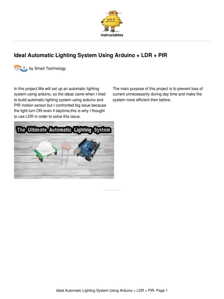 Ultimate Automatic Lighting System Using Arduino L | PDF | Arduino | Relay