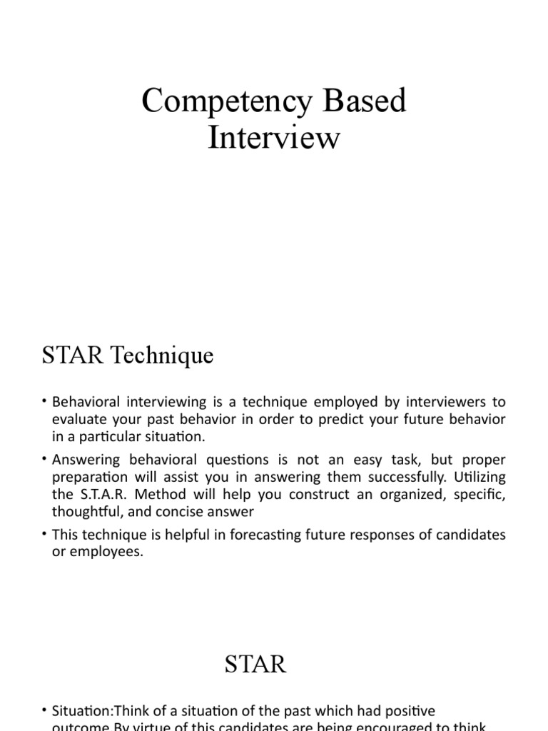 Competency Based Interview | PDF | Self-Improvement