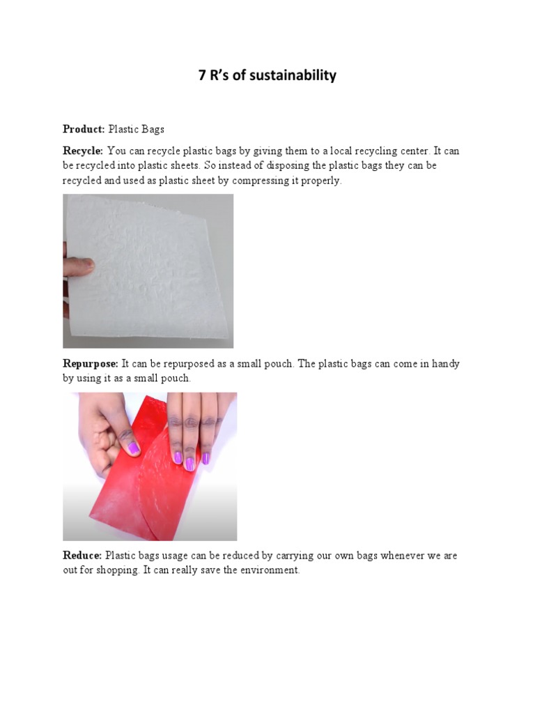7 R's of Plastic Bag Sustainability | PDF