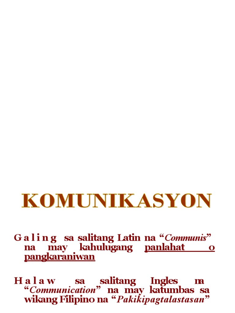 Komunikasyong Berbal at Di Berbal | PDF