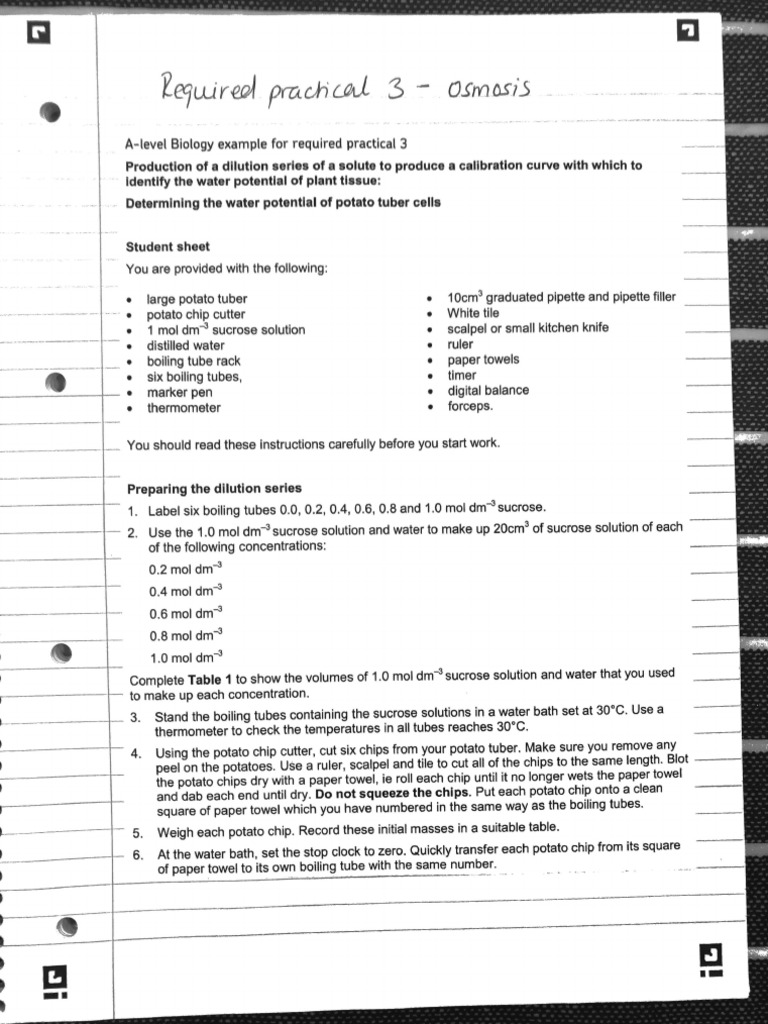 Practical 3 Biology A Level AQA | PDF