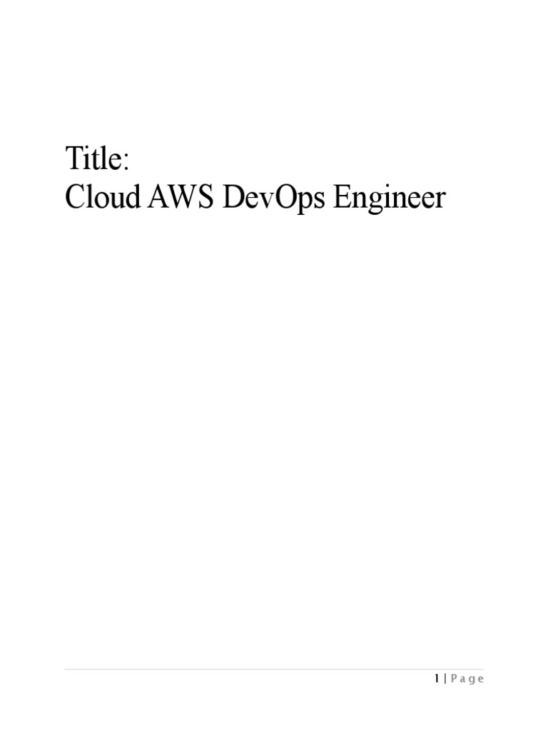 Cloud AWS DevOps Engineer | PDF | Cloud Computing | Amazon Web Services